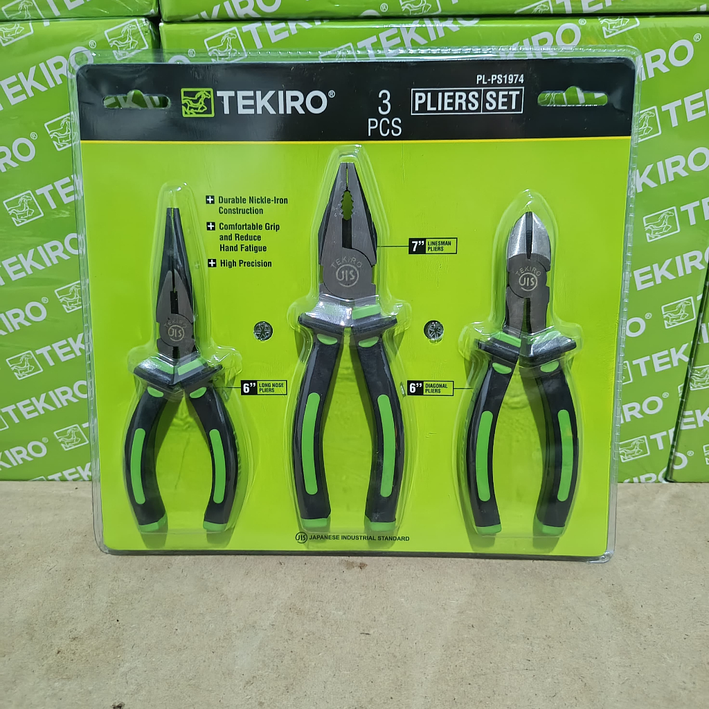 Jual Paket Tang Set 3 Pcs Tekiro - Tang Kombinasi 7 Inch + Tang Potong 6 Inch + Tang Lancip 6 ...