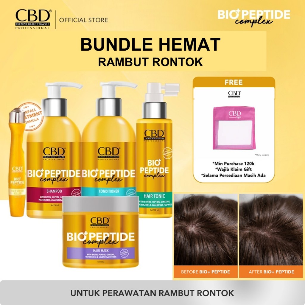Jual 【Paket Hemat Rambut Rontok】CBD BIO+PEPTIDE COMPLEX Shampoo ...