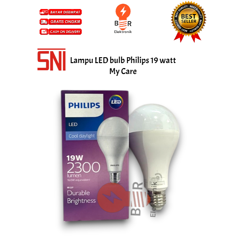 Jual Promo Lampu LED bulb Philips 19 watt My Care putih Cool daylight 19w E27 Murah | Shopee ...