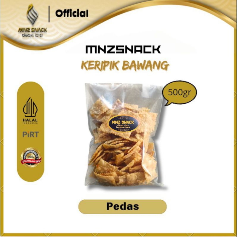 Jual MNZSNACK Keripik Kripik Bawang Kue bawang Kripik Pangsit 500gr ...