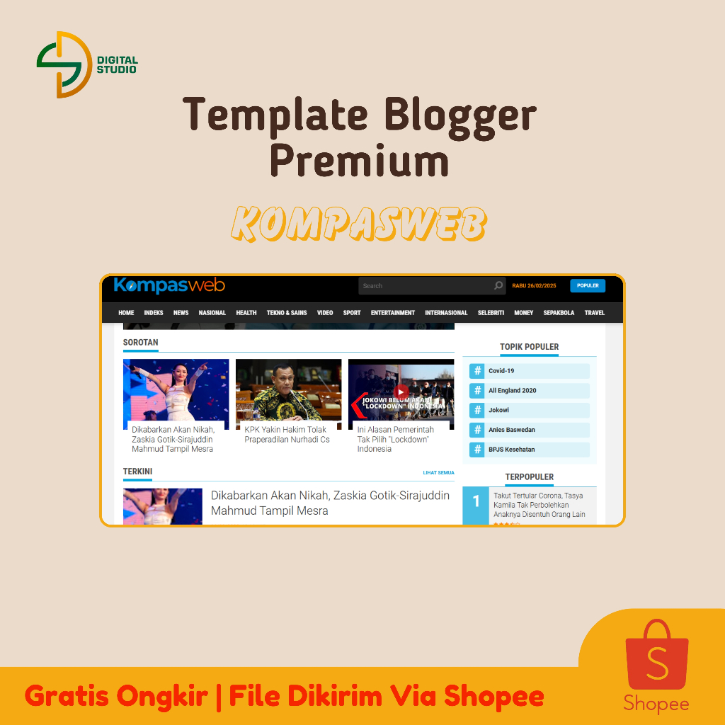 Jual Template Blogger Mirip Kompas Premium | Shopee Indonesia