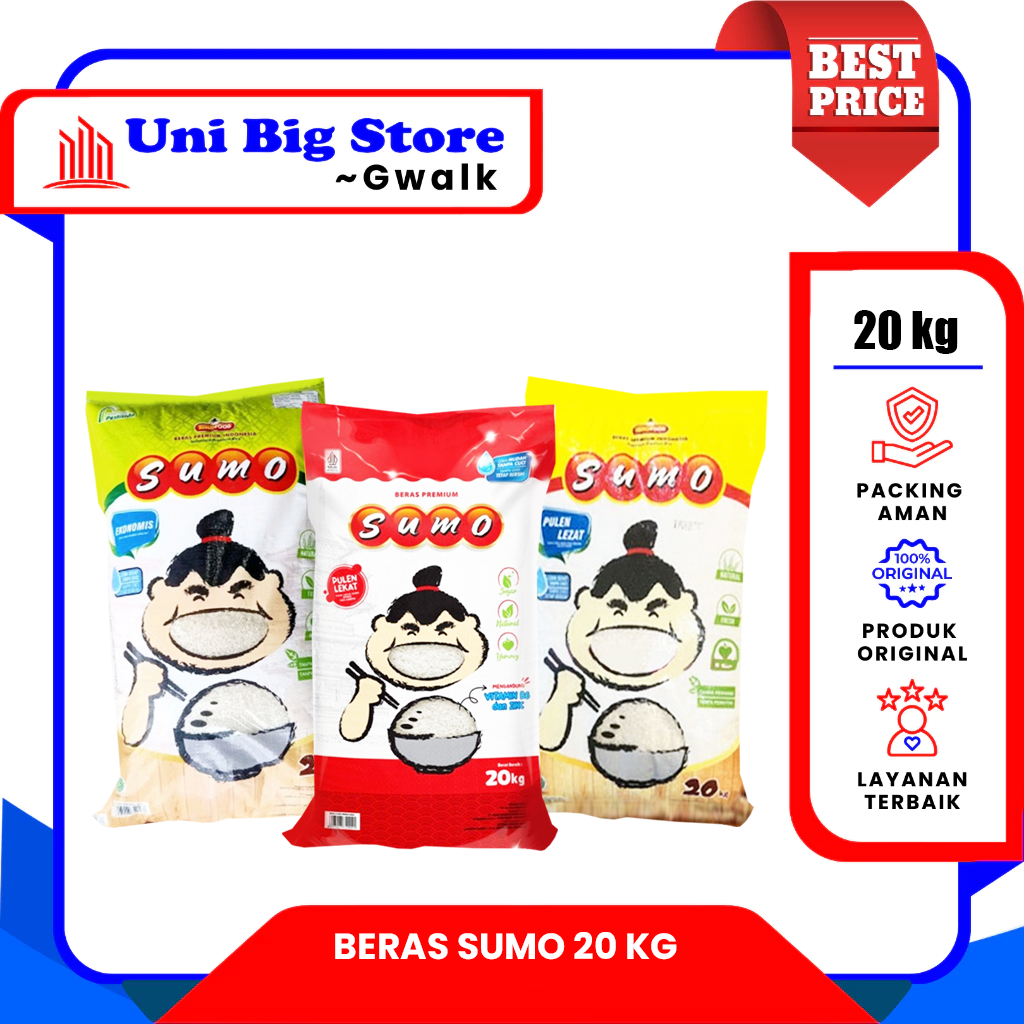 Jual BERAS PREMIUM SUMO MERAH - KUNING - HIJAU - 20 kg | Shopee Indonesia