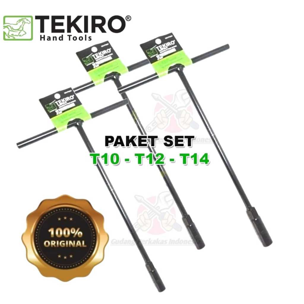 Jual TEKIRO - PAKET Kunci T TEKIRO Set 8 10 12 14 17 MM T-Type Wrench Kunci Sock Sok Socket ...