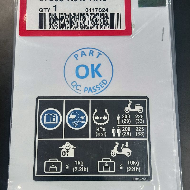 Jual stiker label tekanan ban adv 160 original | Shopee Indonesia