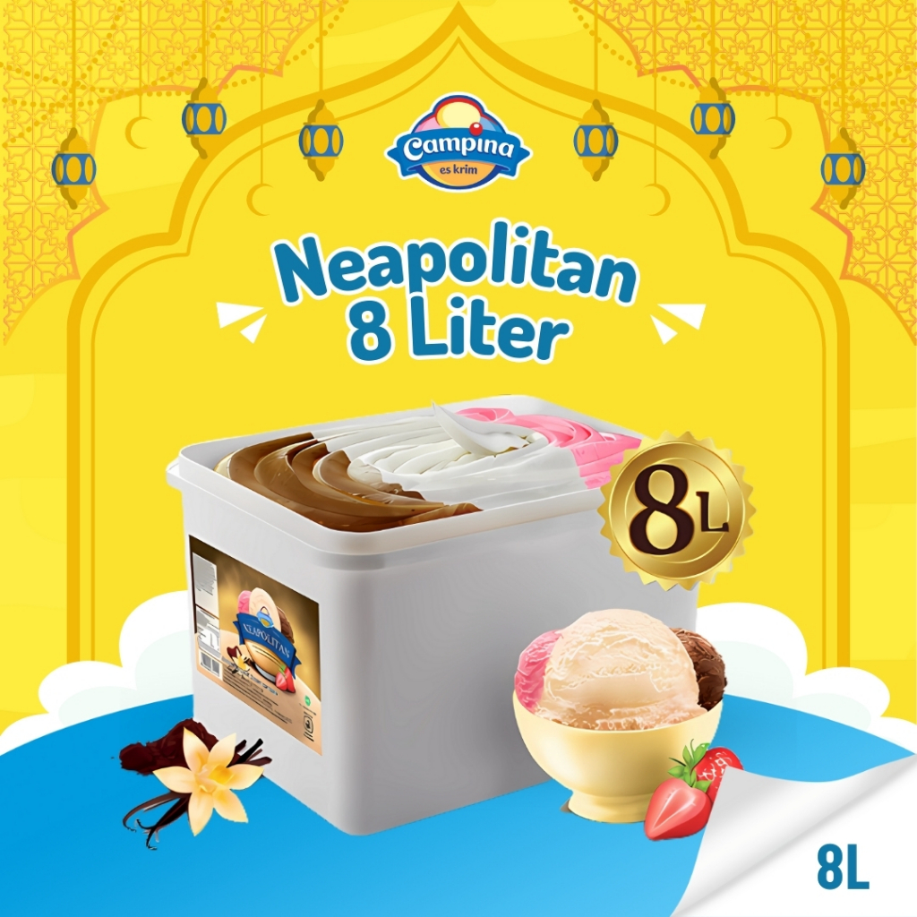 Jual Campina 8 Liter Neapolitan - Es Krim | Shopee Indonesia