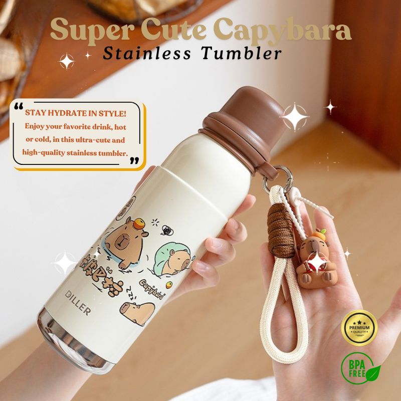 Jual [NABUBU] Botol Minum/ Tumbler Stainless Cute Capybara | Anti ...