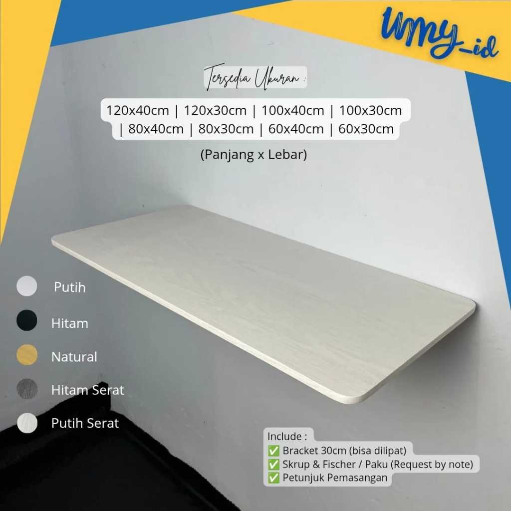 Jual MEJA LIPAT DINDING SATU SET 12040 12030 10040 10030 8040 8030 6040 ...