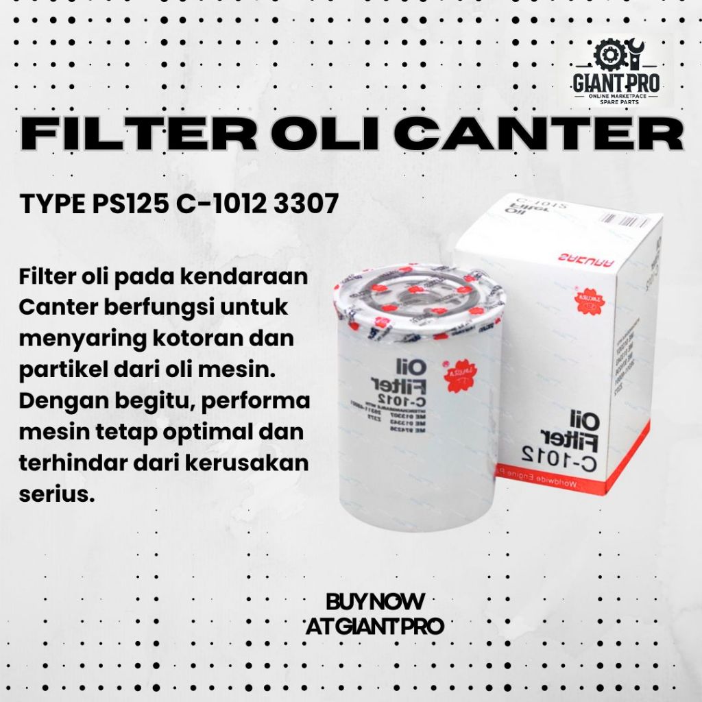 Jual GIANT PRO Filter oli canter ps125 c-1012 3307 // filtre olio bahan ...