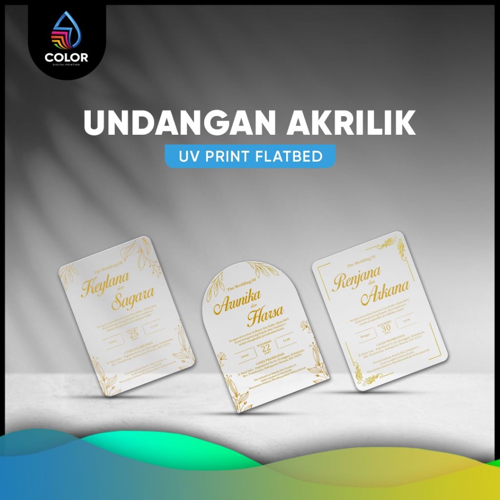 Jual Undangan Akrilik UV Flatbed Ukuran A5 14,8cm x 21cm Pernikahan ...