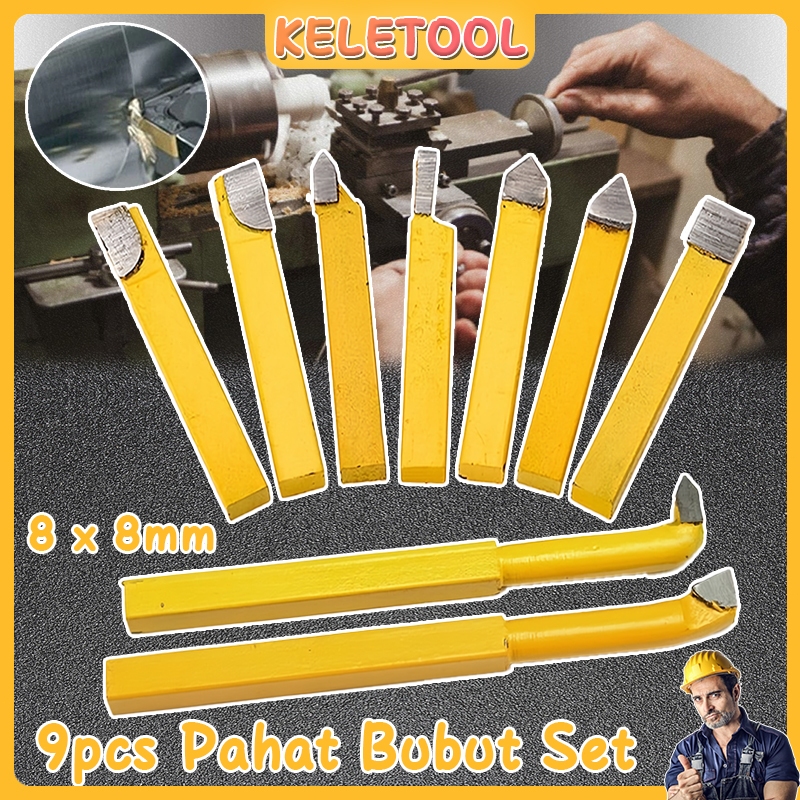 Jual 9pcs/Set Pahat Bubut Set Pisau Pahat Bubut Besi Carbide Brazed Tip ...