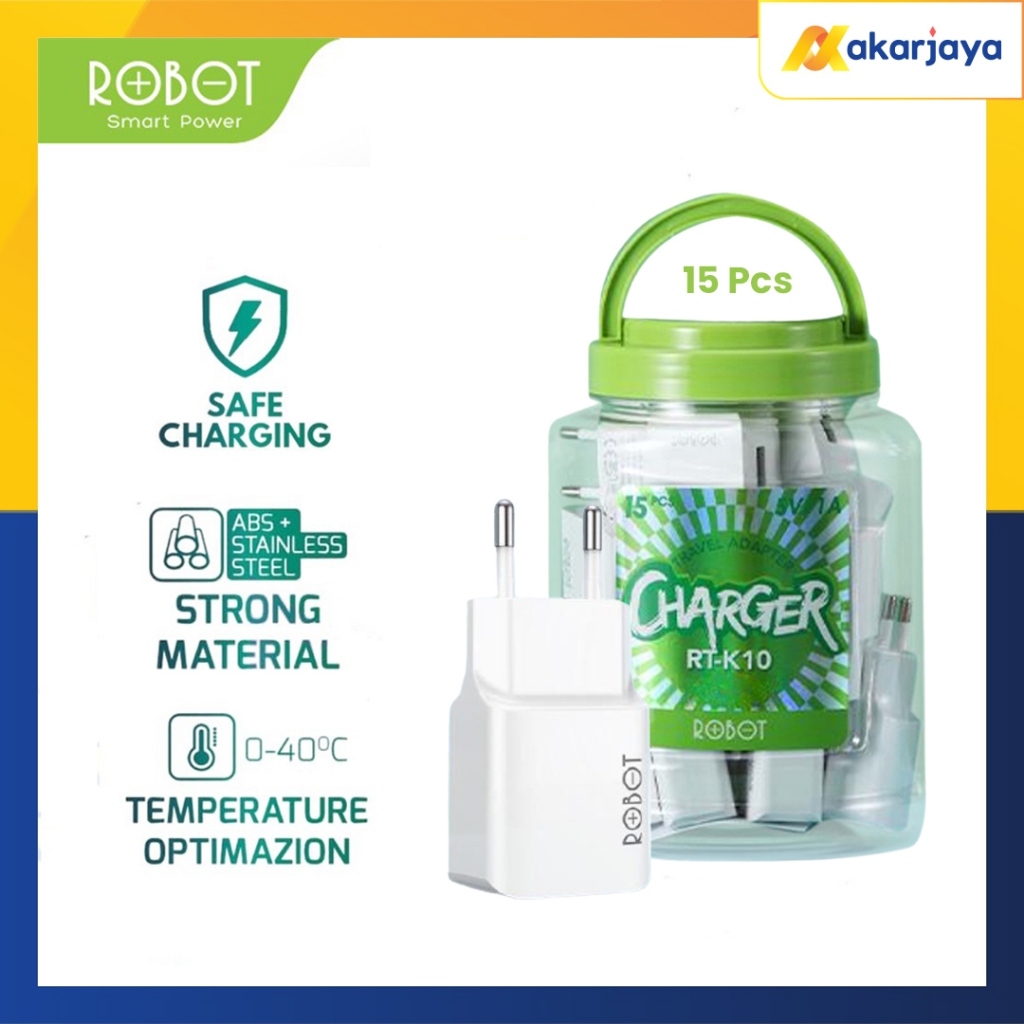 Jual (1Toples 15Pcs) Robot RT-K10 Adaptor Kepala Charger USB Adapter 5V ...