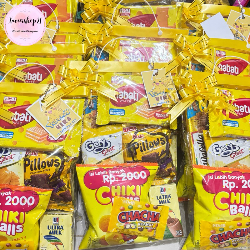 Jual Paket snack ultah anak tema KUNING (FREE CARD) | Shopee Indonesia
