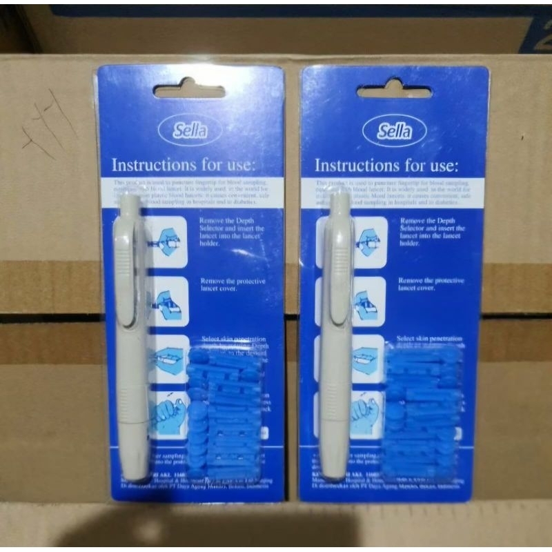 Jual Autoclik Pen Lancet Lancing Device Autoklik Jarum Blood Lancet ...