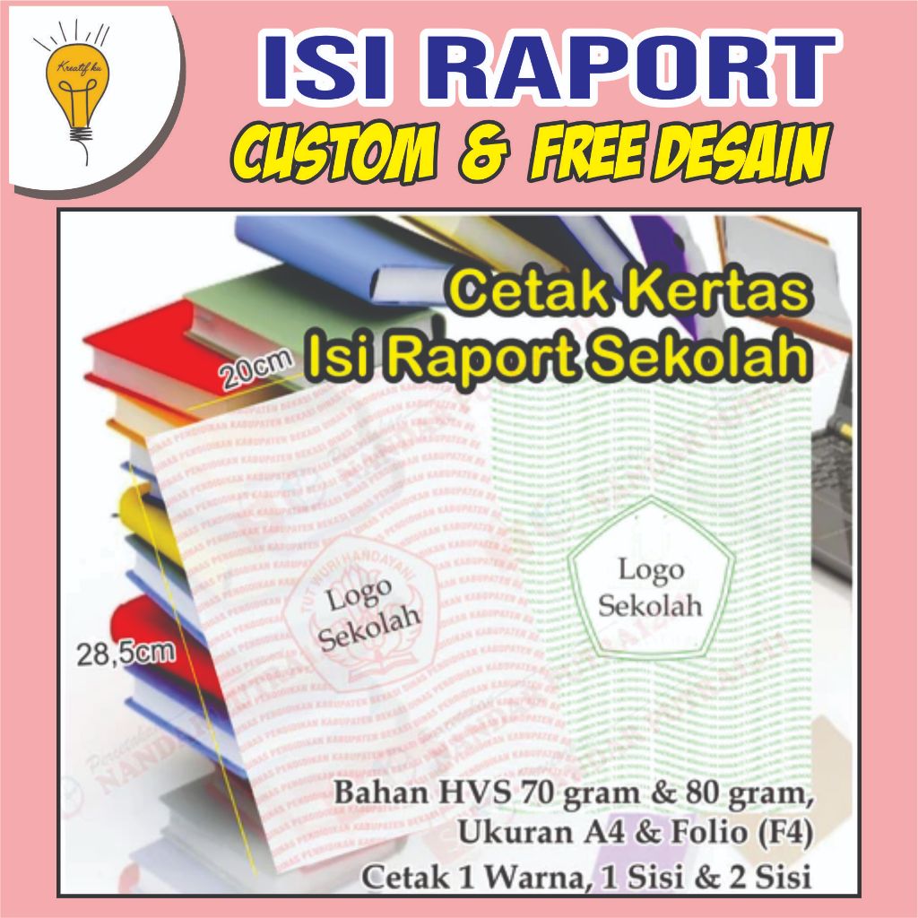Jual Custom Cetak Kertas Raport K13/Kertas isi Raport Sekolah | Shopee ...