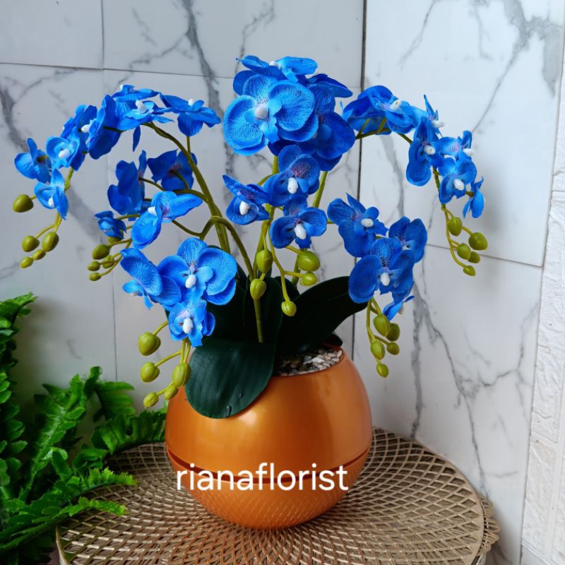 Jual BUNGA ANGGREK VAS GOLD ARTIFICIAL | Shopee Indonesia