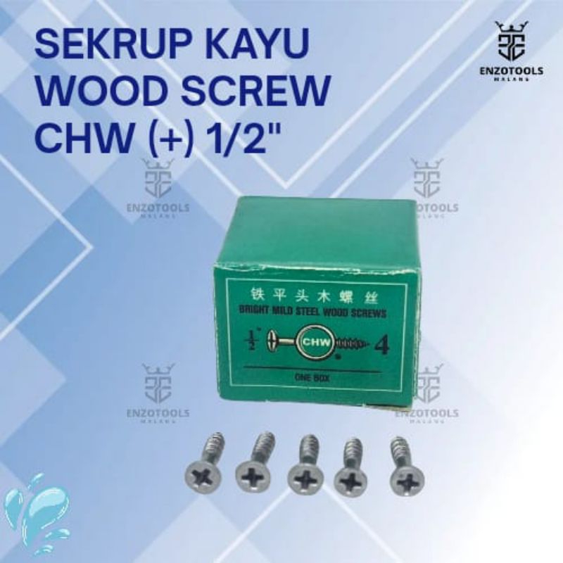 Jual Skrup Kayu / Wood Screw CHW (+) 1/2 x 4mm | Shopee Indonesia