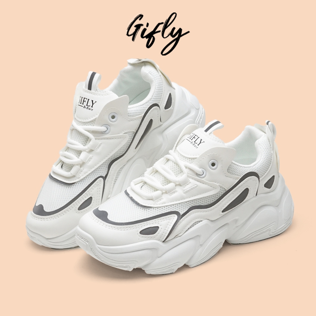 Jual GIFLY TaeYong Sepatu Sneakers Wanita Putih Hitam Sport Shoes White ...