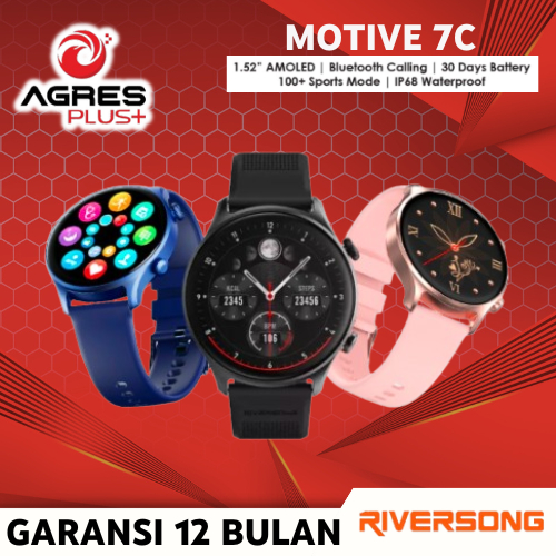 Jual Riversong Motive 7C Smartwatch | Bluetooth Calling | SpO2 Monitor ...