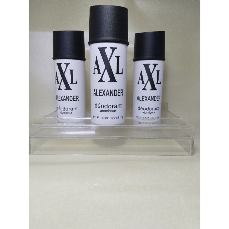Jual AXL Alexander deodorant atomiseur white 150ml e 106g-* | Shopee ...
