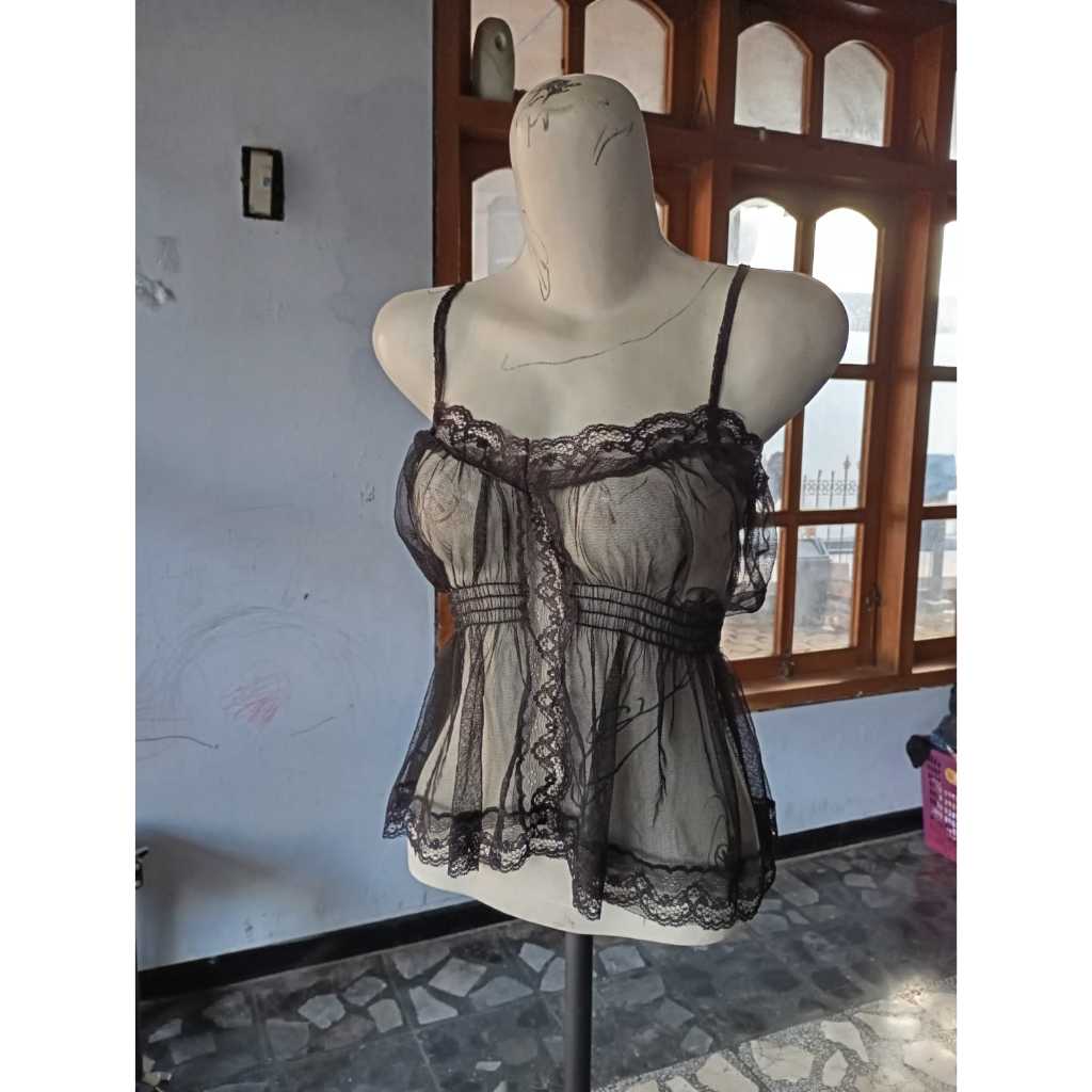Jual thrift set tanktop seksoy satin renda renda | Shopee Indonesia