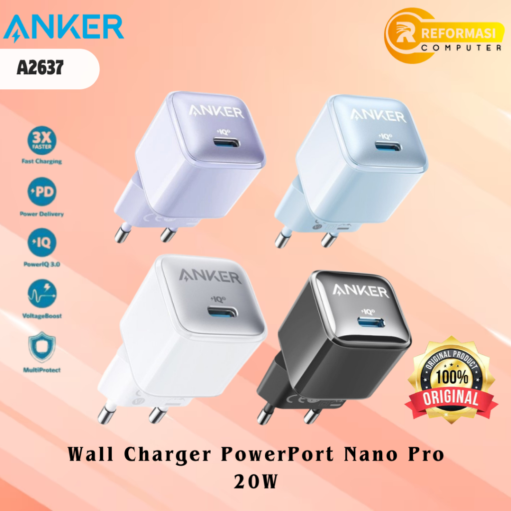 Jual ANKER Wall Charger Anker PowerPort Nano Pro 20W - A2637 | Shopee ...