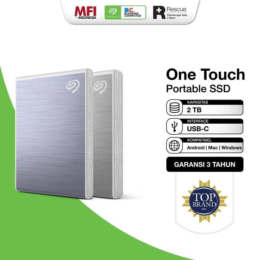 Jual SSD Eksternal Seagate One Touch SpeedX 2TB Type C Mini Pouch ...