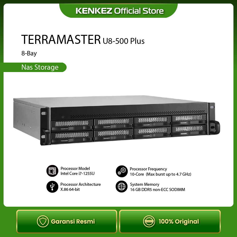 Jual TerraMaster U8-500 Plus NAS Barebone 8-Bay Rack i7 Nas Storage ...
