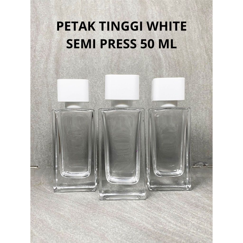 Jual Botol Parfum Petak Tinggi White Semi Press / Easy Pump 50 ml ...