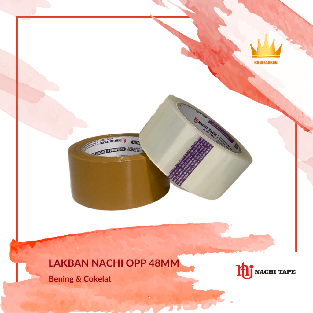 Jual Plakban Lakban Nachi OPP Core Ungu Violet Premium 2 inch 48mm 100 Yard Bening & Coklat ...