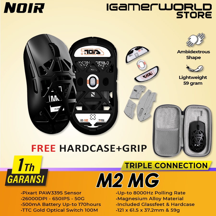 Jual Noir M2 MG / M2 PRO Series Ambidextrous Wireless Gaming Mouse ...