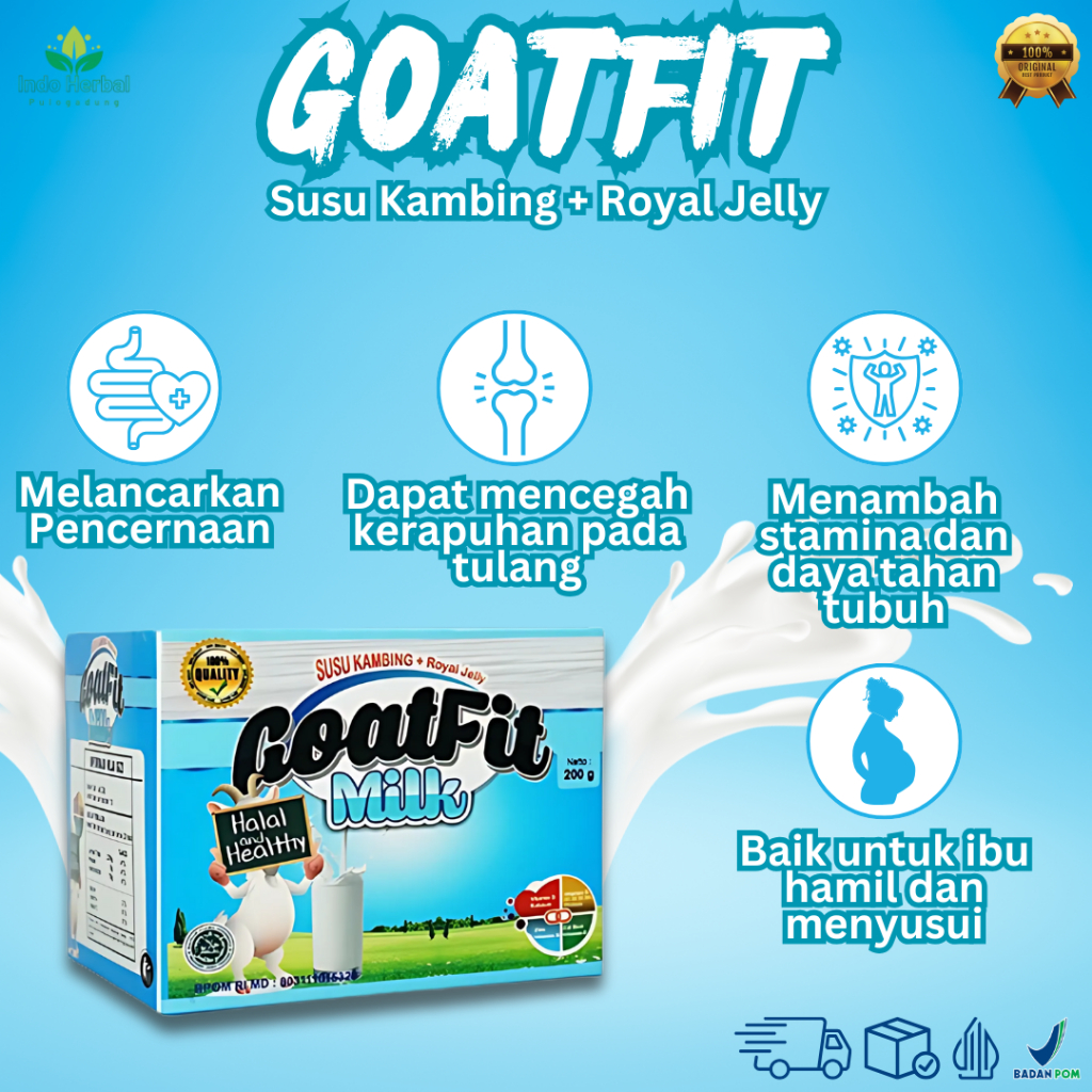 Jual GoatFit | Goat Fit isi 10 Sachet | Susu Kambing Etawa Bubuk Rasa ...