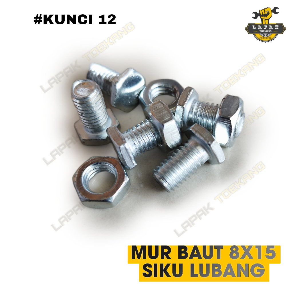 Jual Baut Mur Besi Siku Lubang M8x15 mm / Mur Baut 8x15 Siku Rak Lubang | Shopee Indonesia