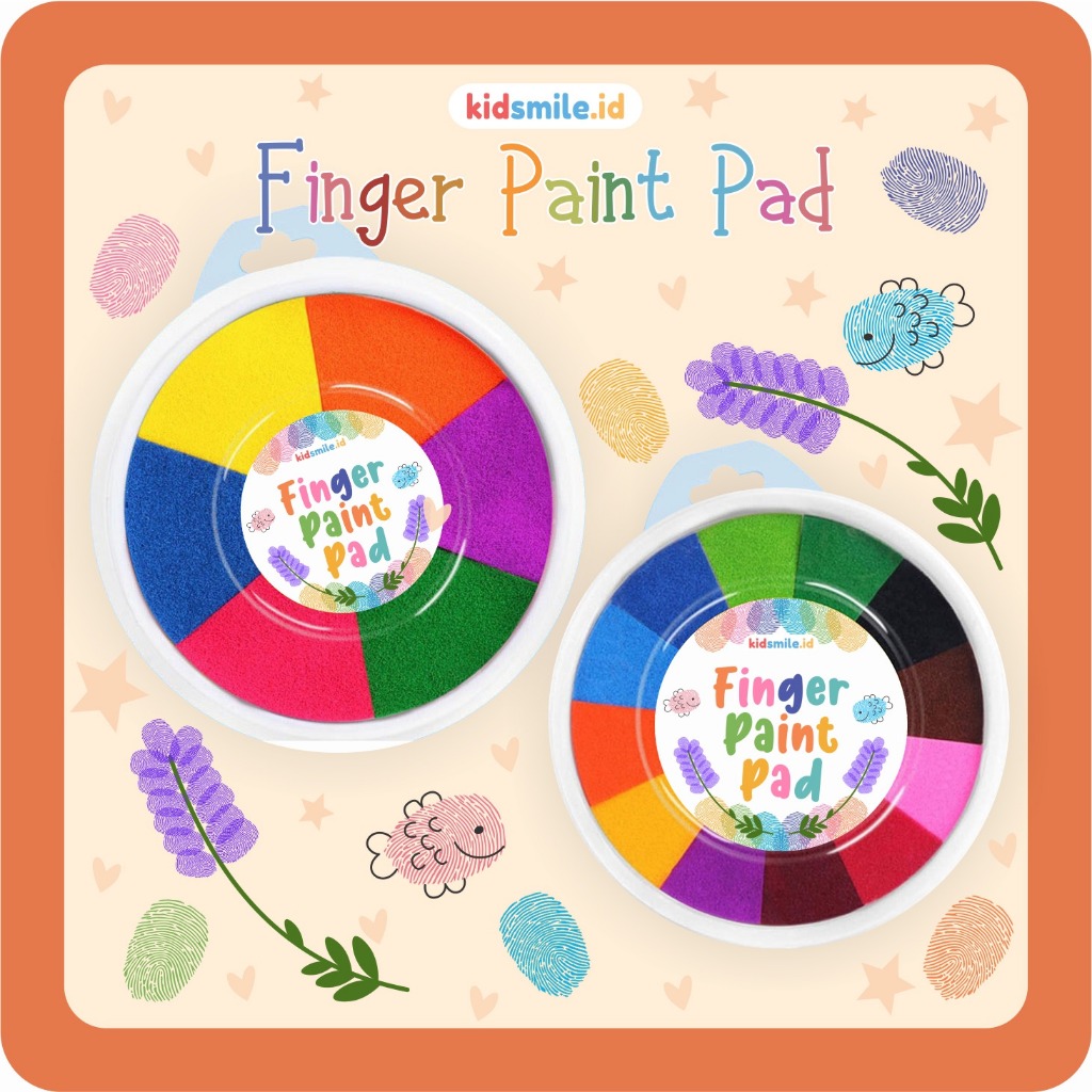 Jual Finger Paint Pad Kidsmile Washable Finger Stamp Pad Cat Lukis Anak ...