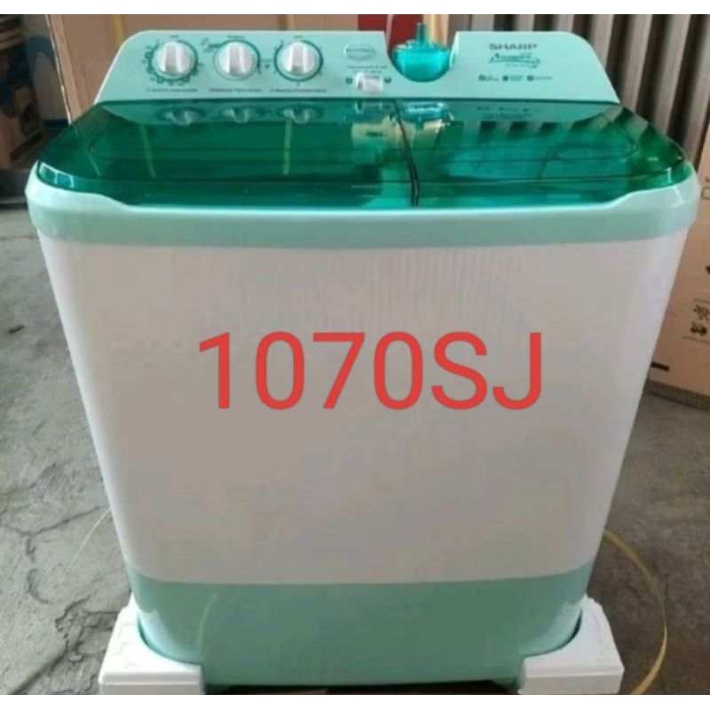 Jual Mesin Cuci 2 Tabung SHARP EST 1070 SJ [10kg] AQUAMAGIC Garansi ...