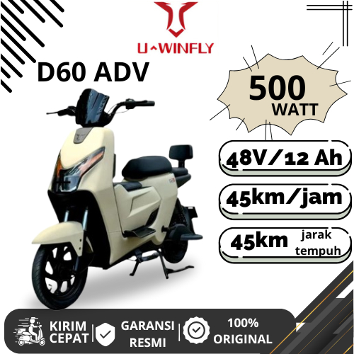 Jual Sepeda Listrik UWINFLY D60 ADV (Termasuk Box Extra) 500 Watt Electric E Bike | Shopee Indonesia