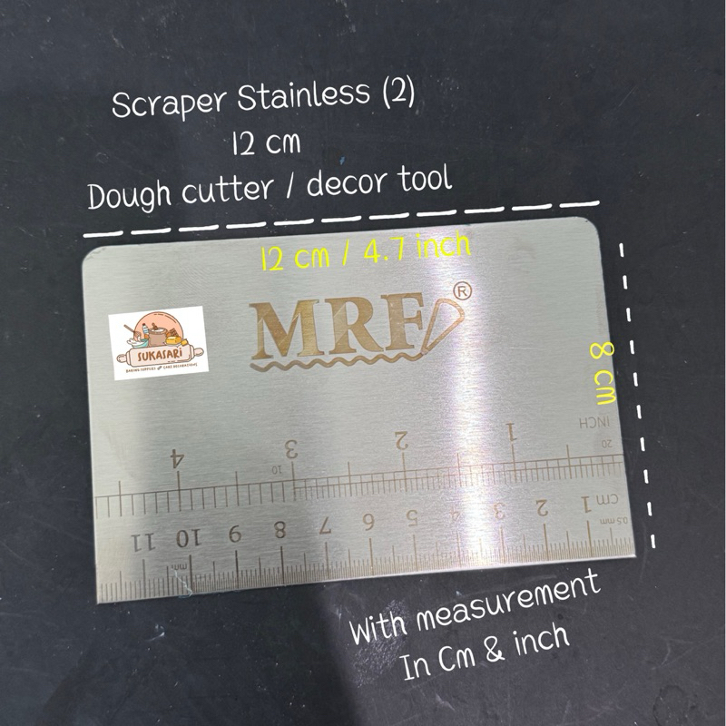 Jual Scraper Stainless no(2) 12 cm Alat potong adonan dough cutter ...