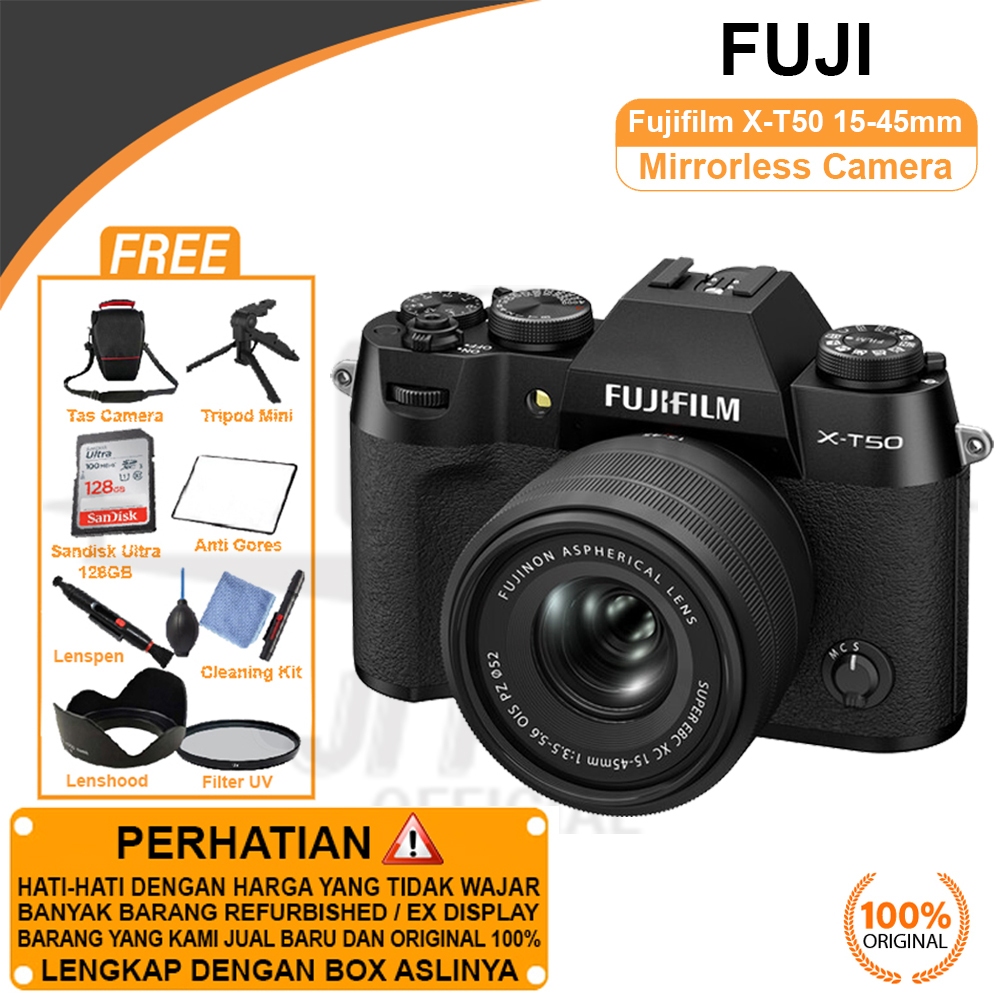 Jual Fujifilm X-T50 kit 15-45mm Mirrorless Camera Fuji XT50 XT 50 kit 15-45 mm Original | Shopee ...