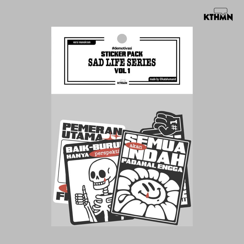 Jual Sad Life Series Vol. 1 (Versi Monokrom) - Sticker Pack | SP - 071 ...
