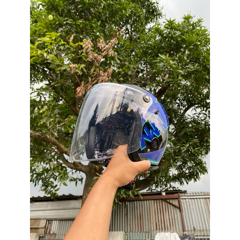 Jual Helm Yamaha Biru Tua Custom | Shopee Indonesia