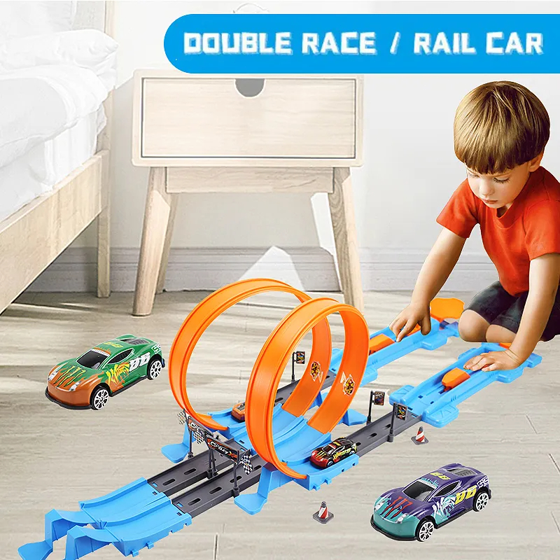 Jual Mainan Mobil Rel Railcar Track Mobil Anak Track Racing 2 Jalur ...