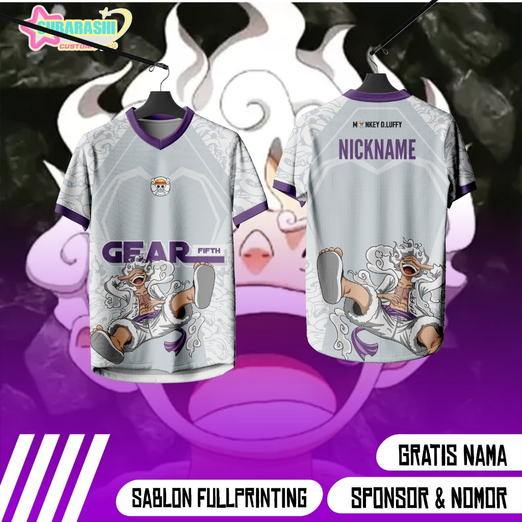 Jual Jersey/Baju Custom Nama Dan Nomor Special ANIME ONE PIECE GEAR 5 ...