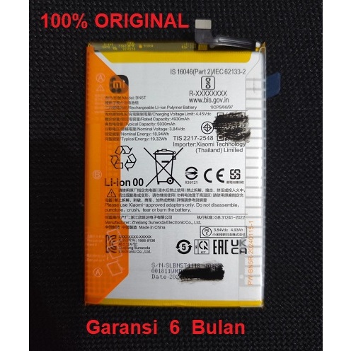 Jual XIAOMI Battery Baterai Batere Batre Poco M6 Redmi 13 4G 5G BN5T ...