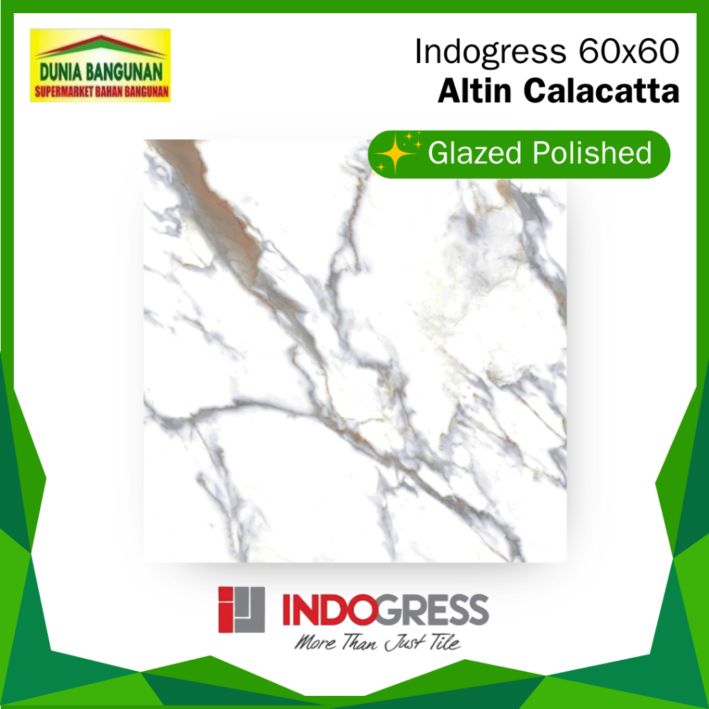 Jual Granit 60x60 Indogress Altin Calacatta Granit Lantai Glossy Granit ...