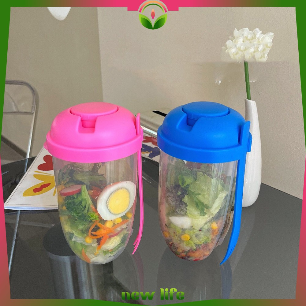 Jual Botol Salad dengan Sendok Garpu Portable Serbaguna Bahan Plastik ...