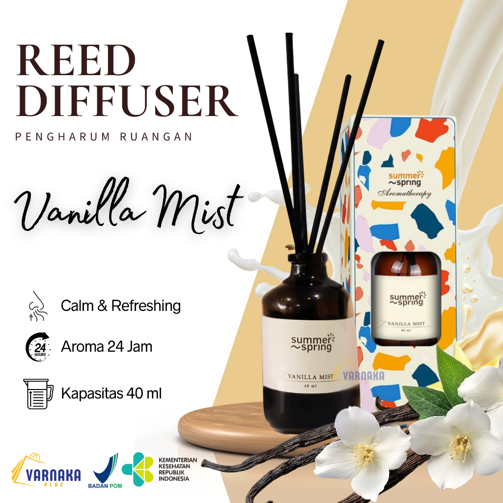 Jual [ COD ] Reed Diffuser Summerspring 40ML – Wangi Eksklusif Vanilla ...