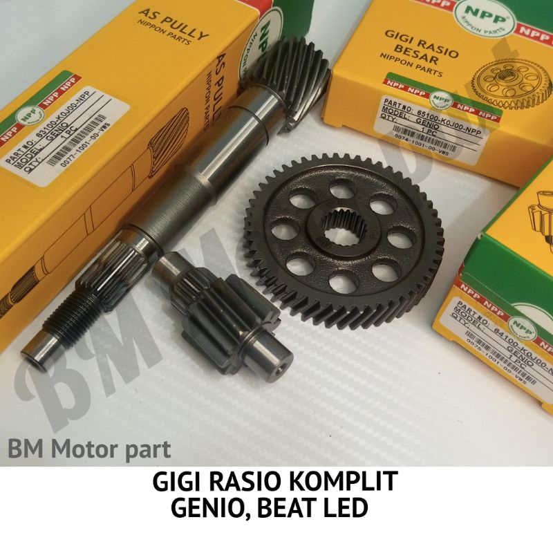 Jual Gigi rasio komplit Genio, Beat LED 2020, gigi rasio besar, gigi ...