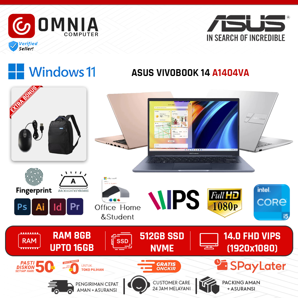 Jual Laptop Asus Vivobook 14 A1404ZA Intel i5 1235u Ram 16GB 512GB Ssd ...