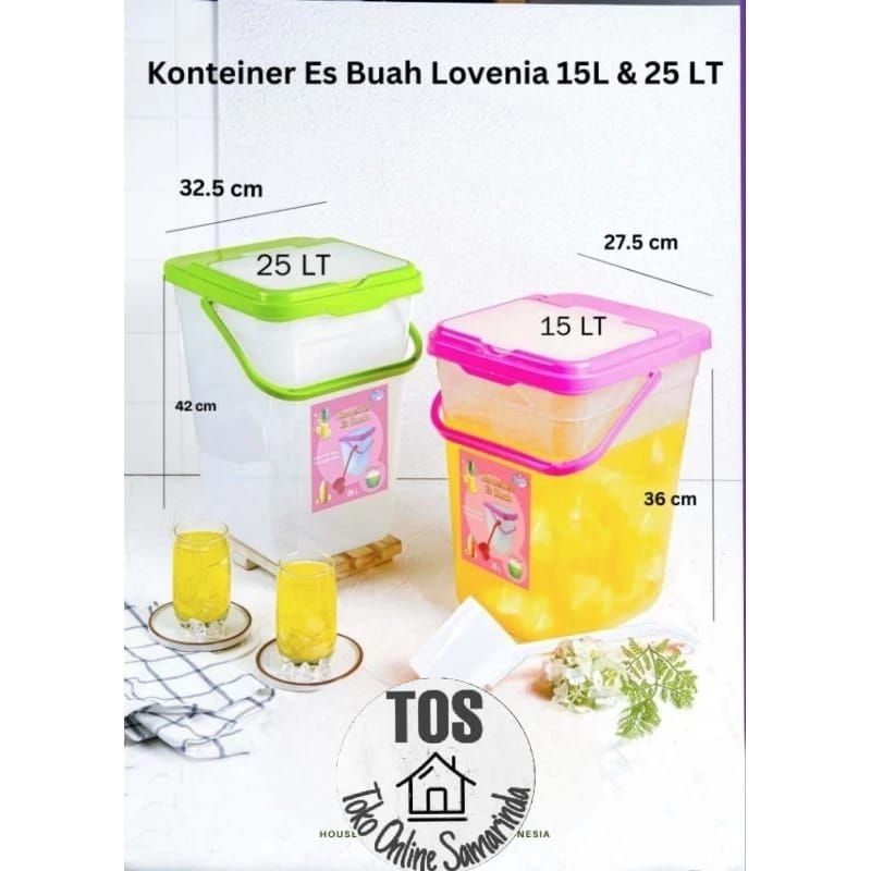 Jual Kontainer es buah/Tempat es buah buat jualan kapasitas 25 Liter ...