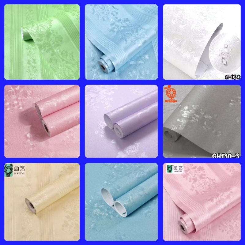 Jual Wallpaper Dinding Motif Emboss Wallpaper Dinding Warna Soft Wallpaper Dinding Kamar Tidur ...