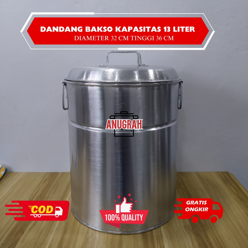 Jual 32 Cm ( 13 Liter ) Panci Dandang Bakso Alumunium Tebal Anti Karat ...